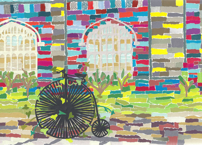 Collage and a Penny Farthing
